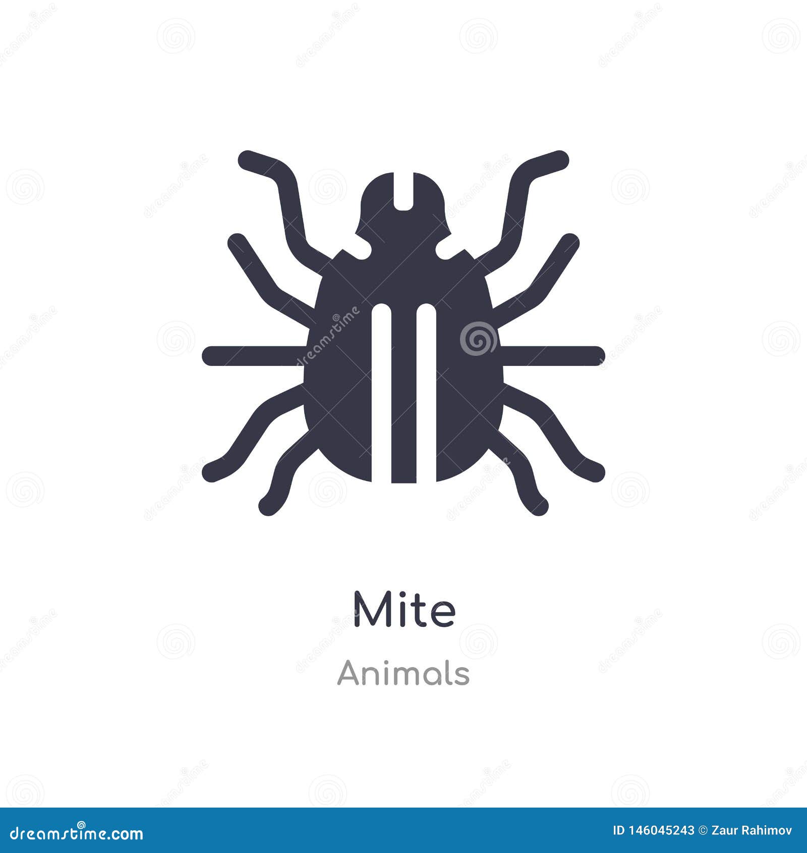 Mite Icon. Isolated Mite Icon Vector Illustration from Animals ...