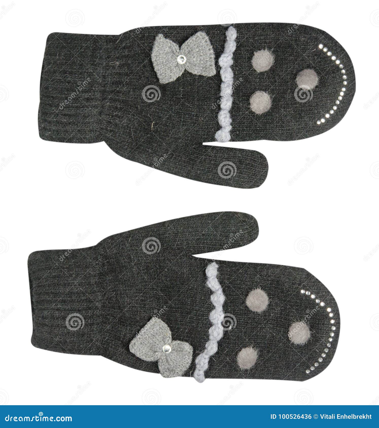 Mitene Isolado No Fundo Branco Mittens Feitos Malha Mitenes a Foto de ...