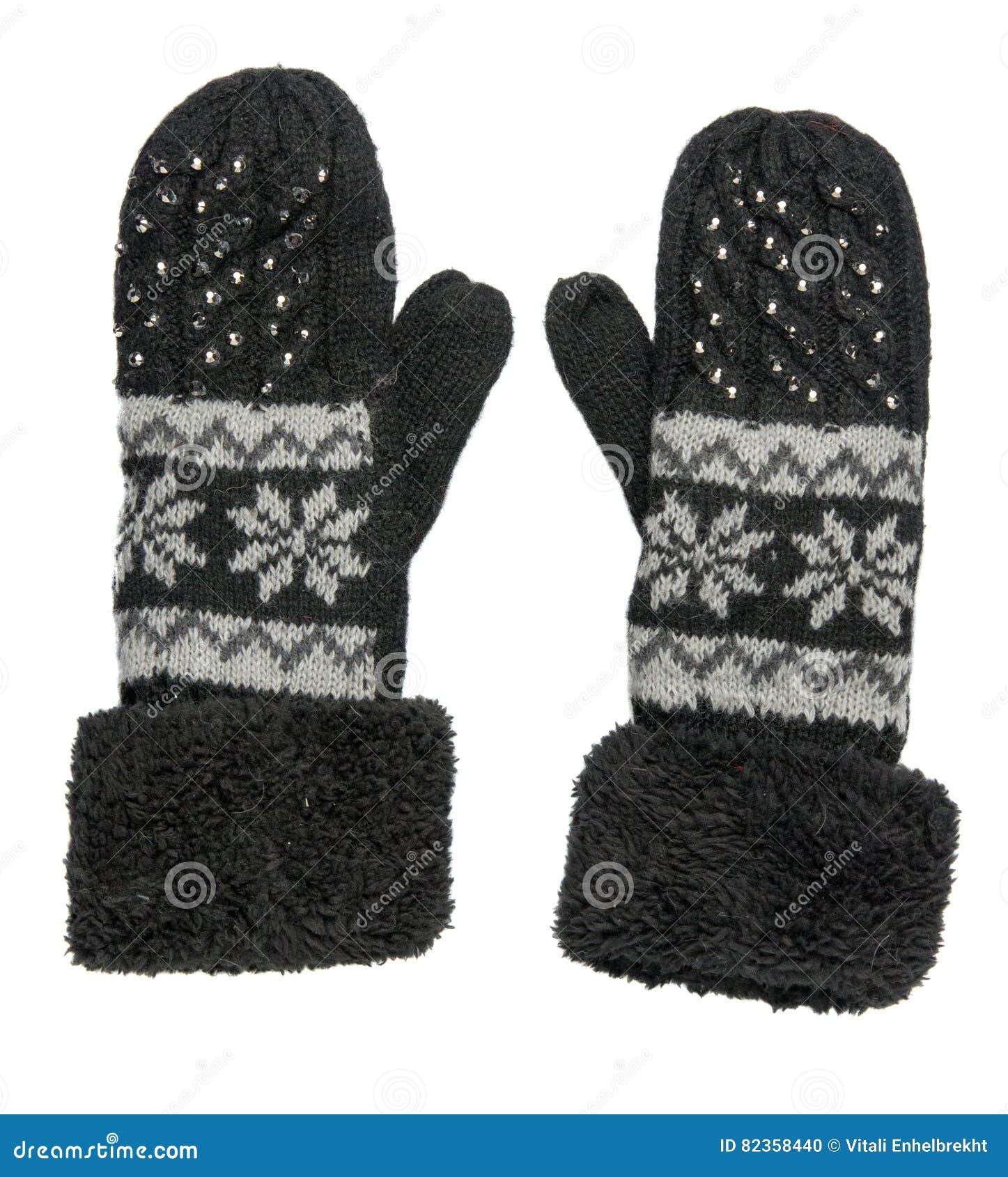 Mitene Isolado No Fundo Branco Mittens Feitos Malha Mitenes a Foto de ...