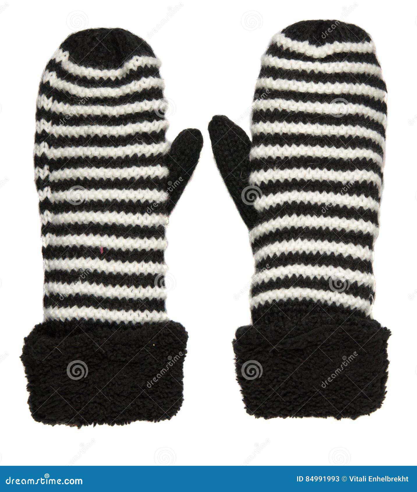 Mitene Isolado No Fundo Branco Mittens Feitos Malha Mitenes a Imagem de ...