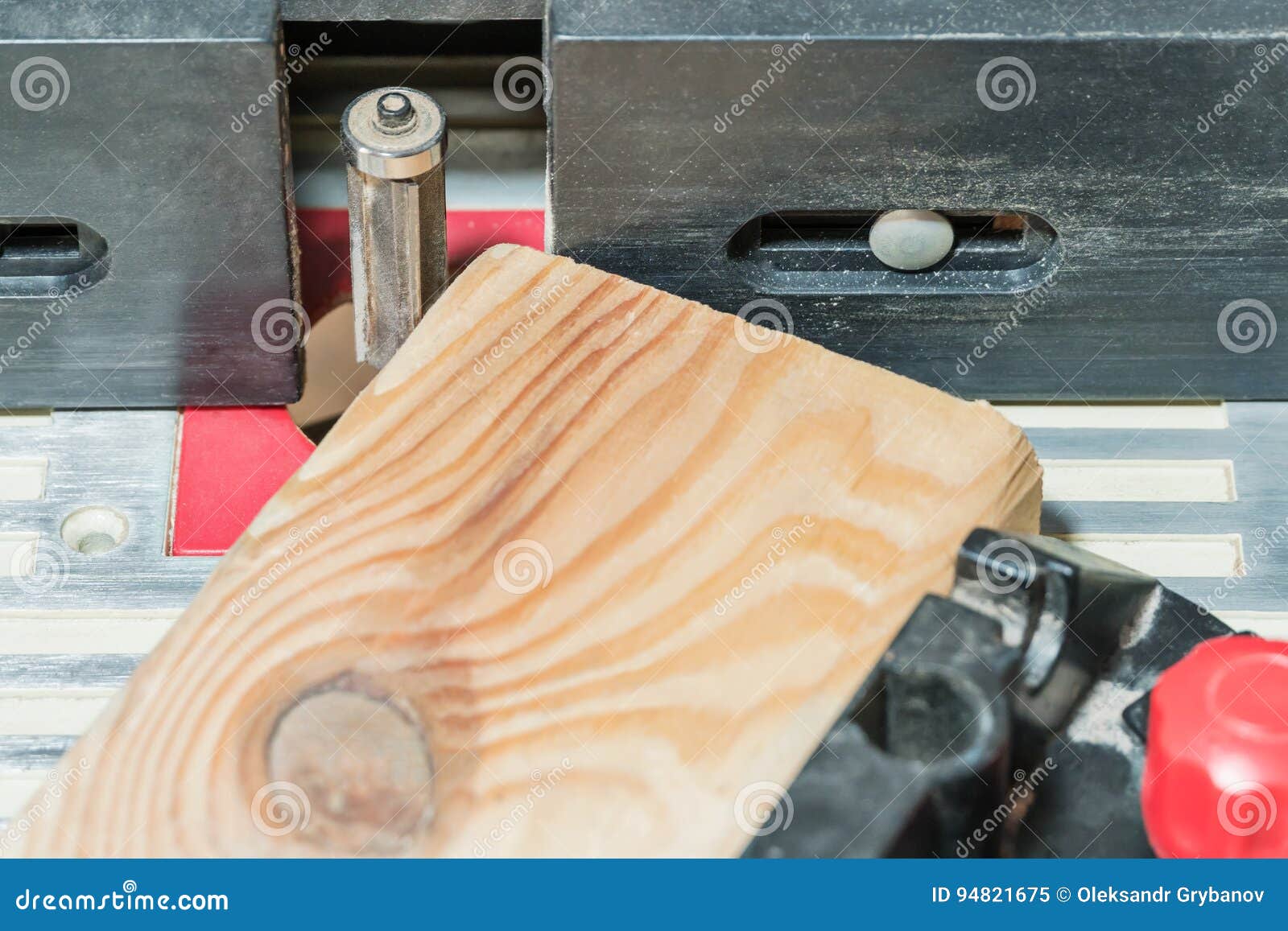 Miter Machine with a Wooden Bar Stock Image - Image of detail ...