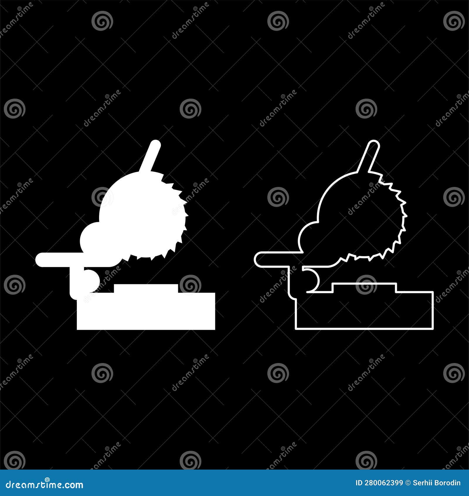 Miter Saw Bench Steel Cut Off Machine Carpentry Workshop Concept Set ...