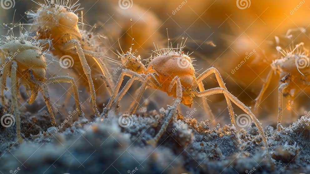Mites and Microarthropods Crawling through the Microscopic View Soil ...