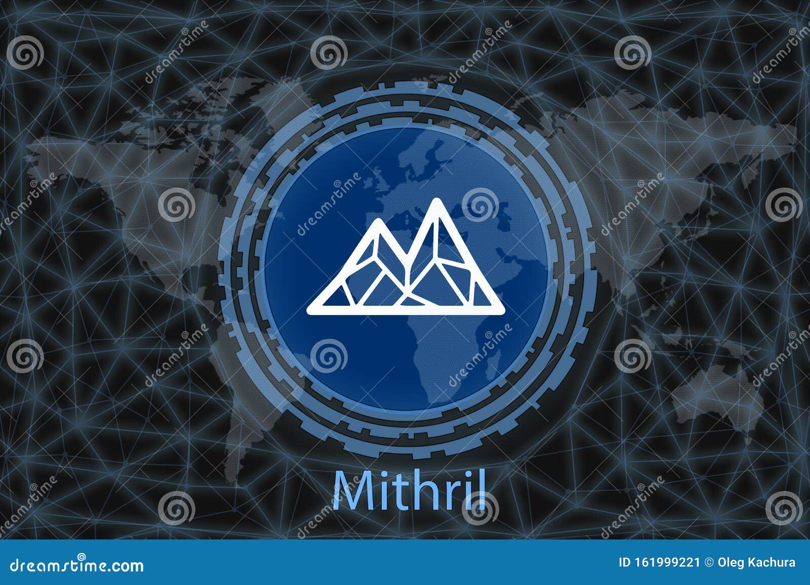 MITHRIL Coin Cryptocurrency Blockchain Icon. Virtual Electronic ...