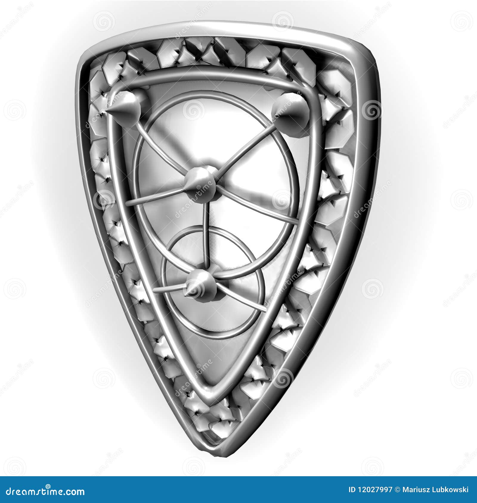 Mithril Triangle Shield stock illustration. Illustration of metal ...