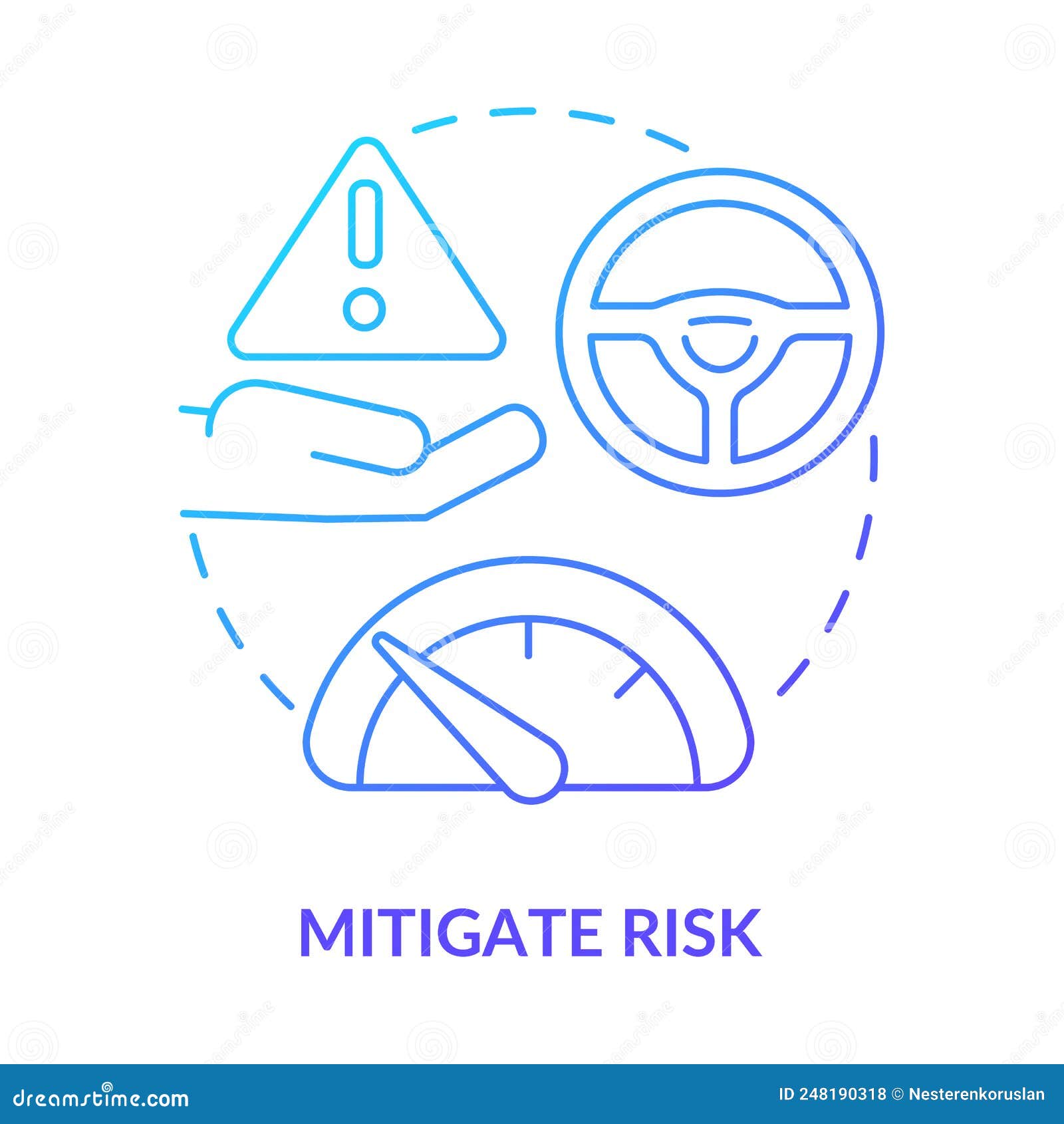 Mitigate Risk Blue Gradient Concept Icon Stock Vector - Illustration of ...