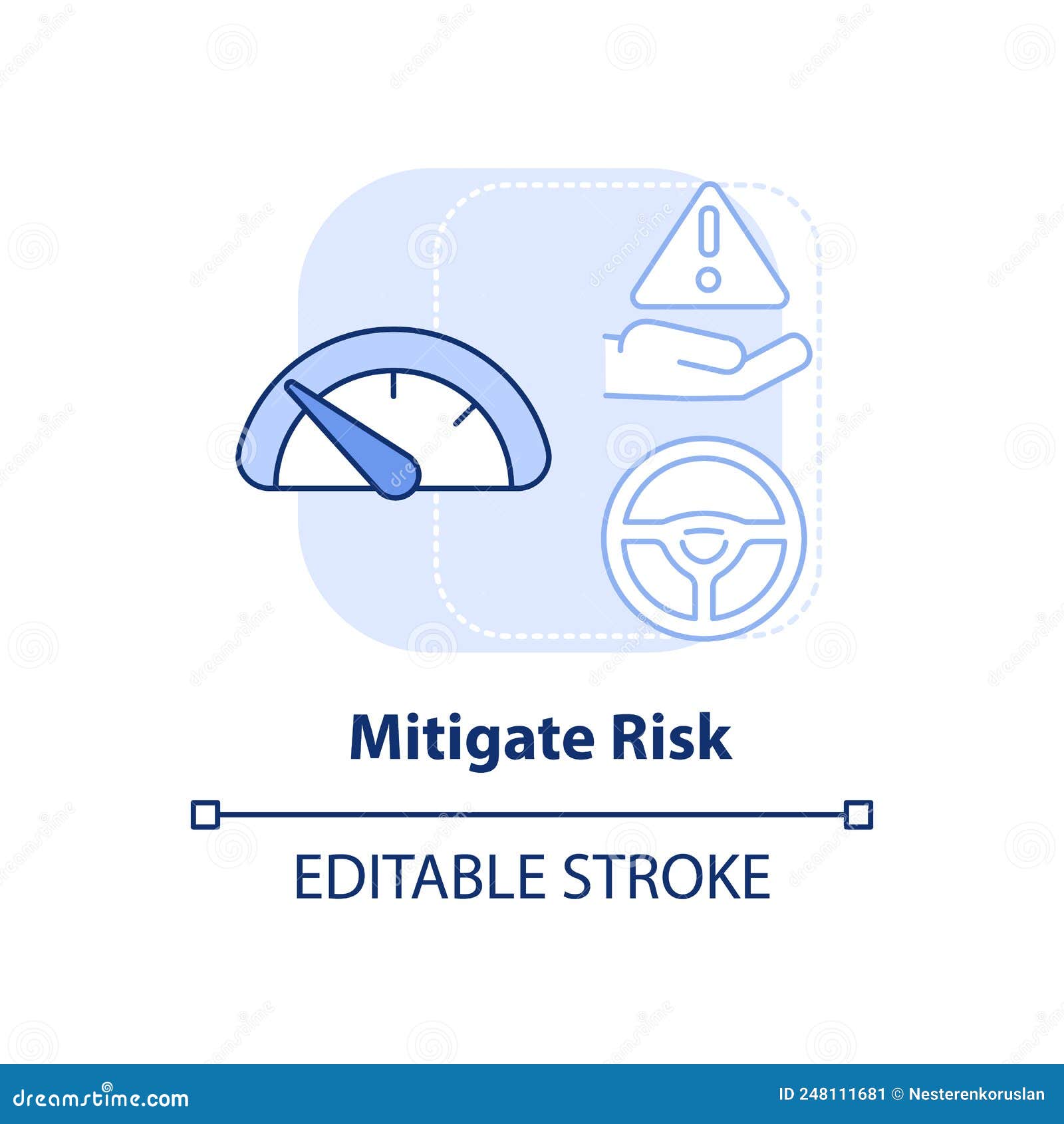 Mitigate Risk Light Blue Concept Icon Stock Vector - Illustration of ...