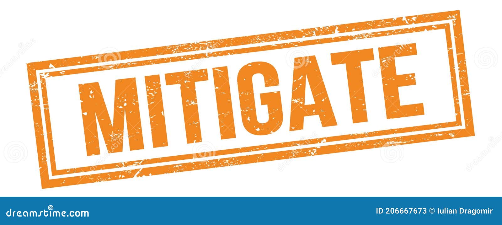 MITIGATE Text on Orange Grungy Vintage Stamp Stock Illustration ...