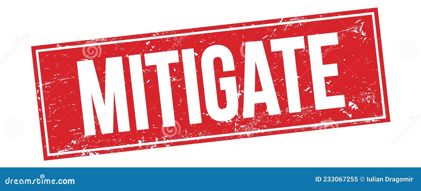 MITIGATE Text on Red Grungy Rectangle Stamp Stock Illustration ...