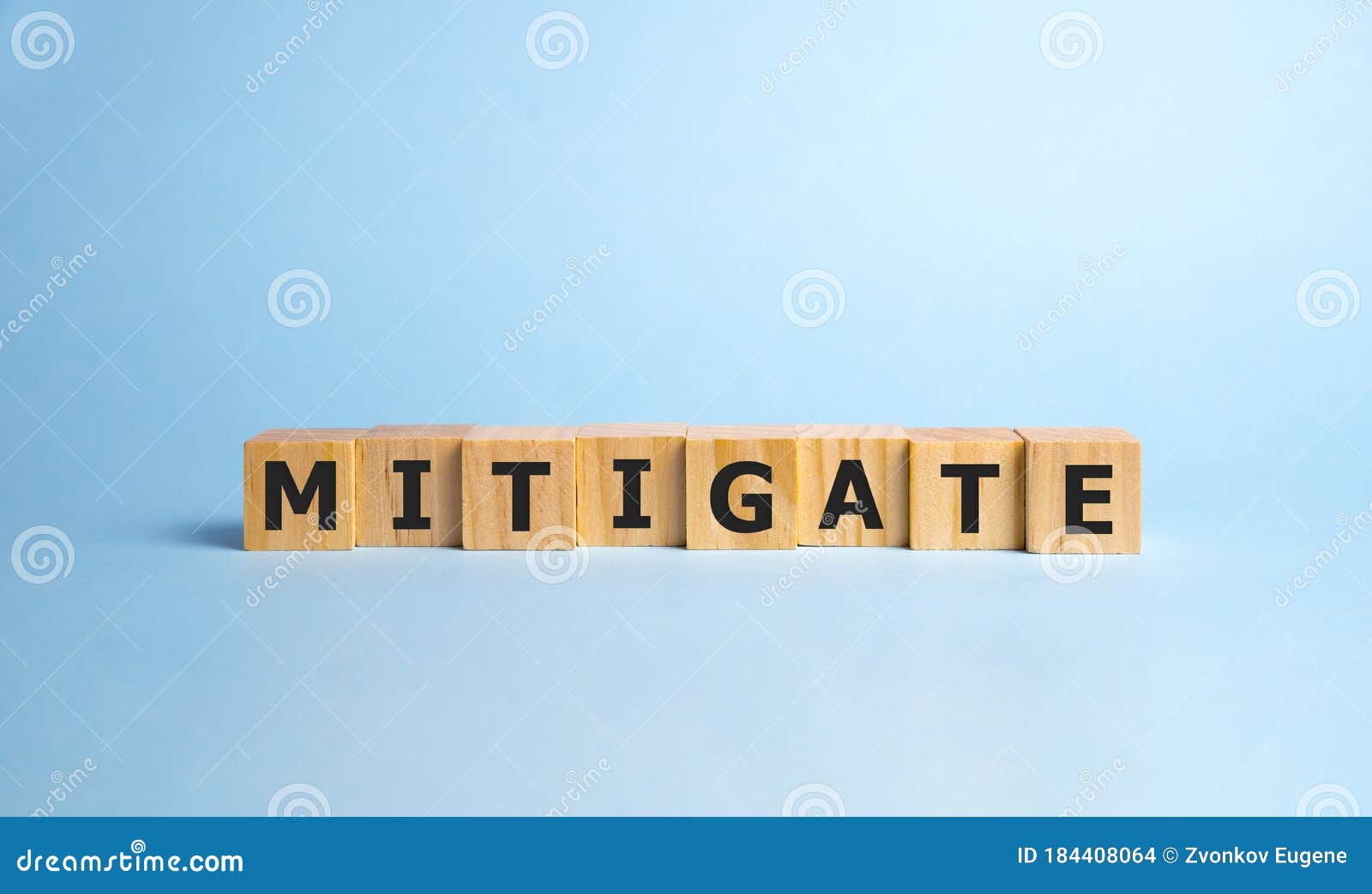 MITIGATE Word Made with Building Blocks, Business Concept Stock Photo ...