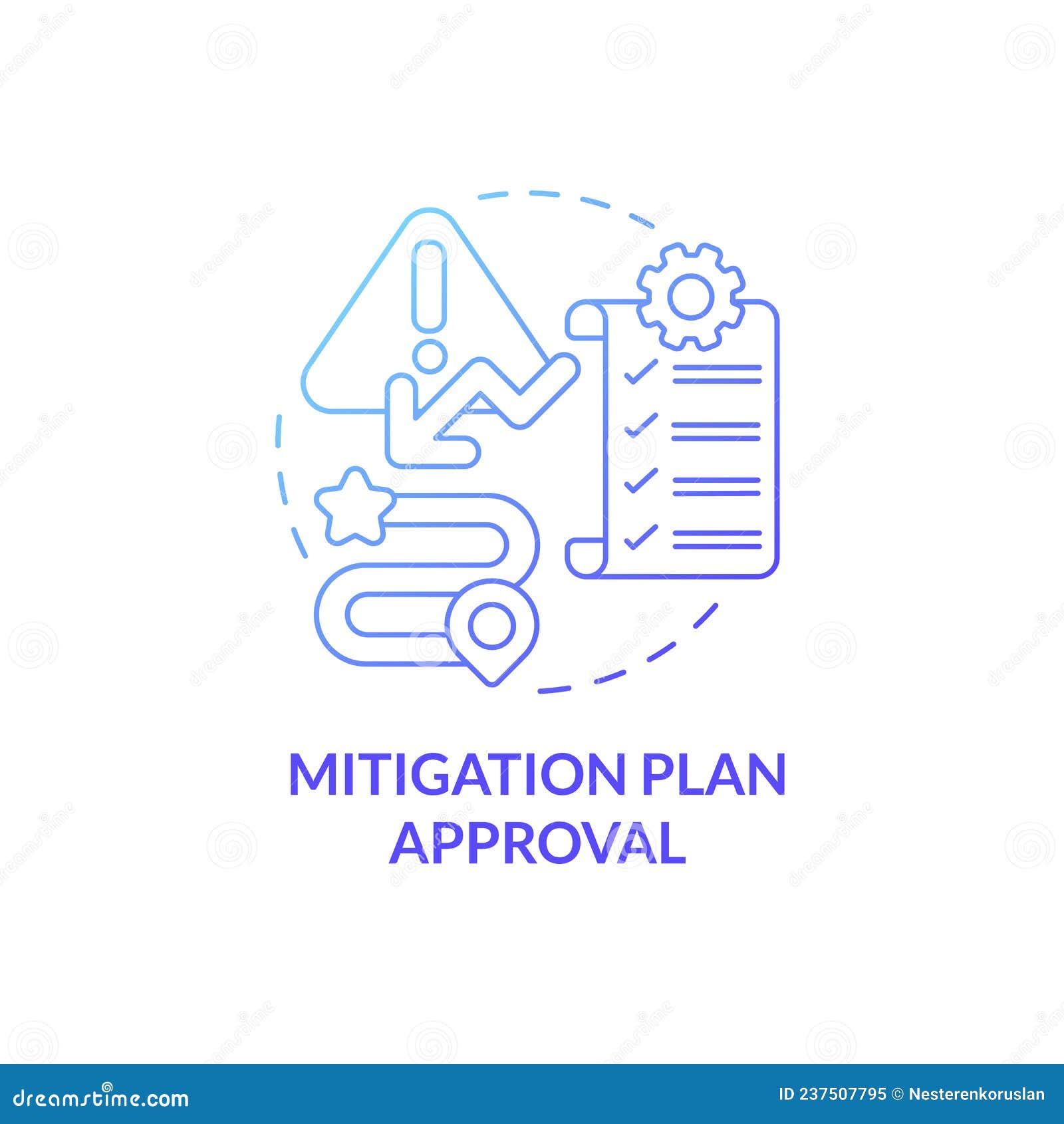 Mitigation Plan Approval Blue Gradient Concept Icon Stock Vector ...