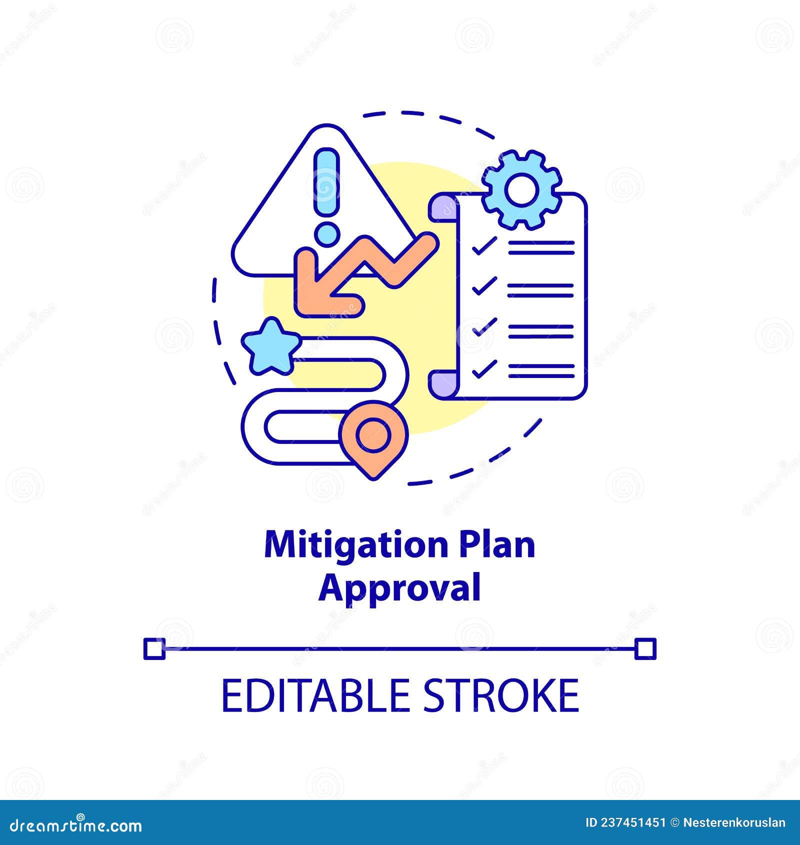Mitigation Plan Approval Concept Icon Stock Vector - Illustration of ...