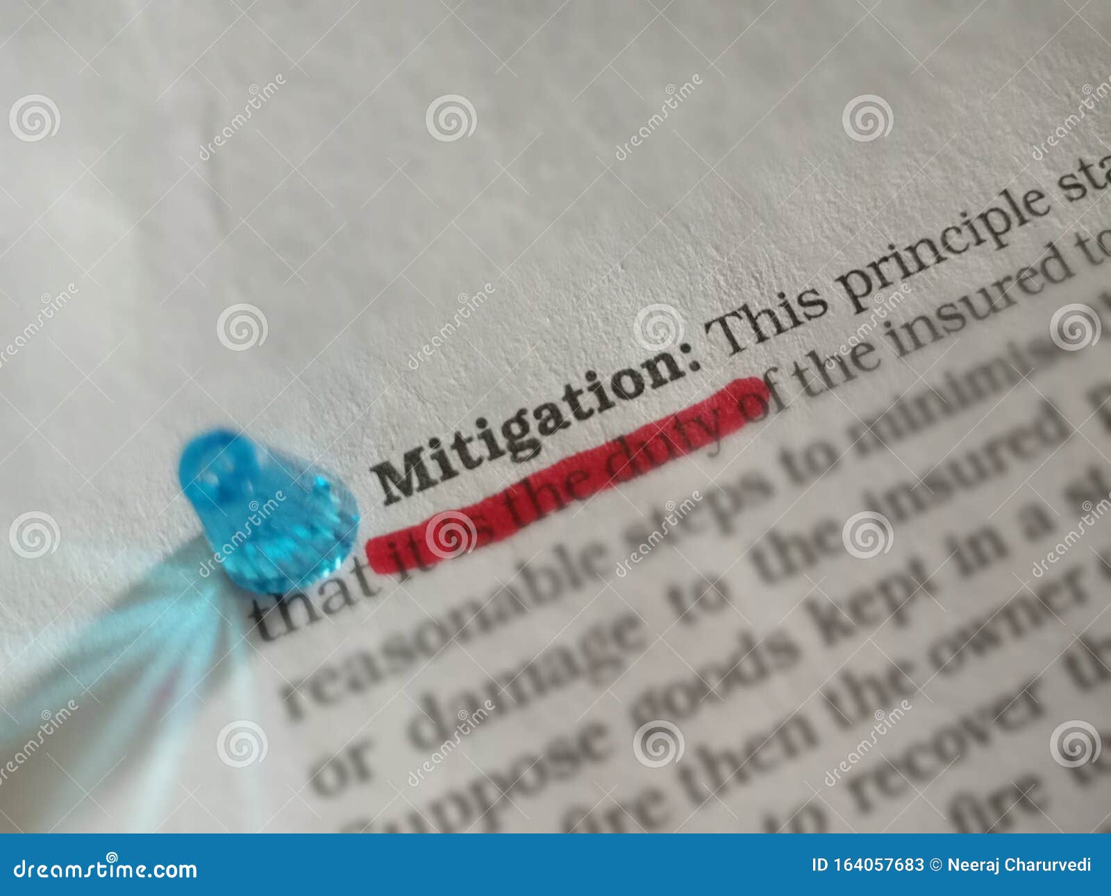 Mitigation Text Written on Book Article Underlined Text Pattern Stock ...