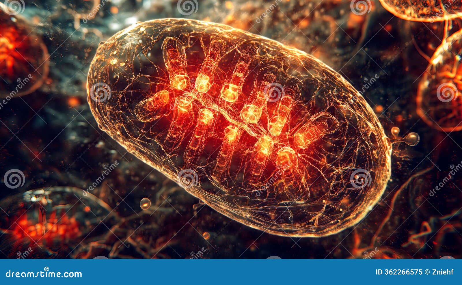 Mitochondria Powering Cellular Metabolism In A Microscopic View Royalty ...