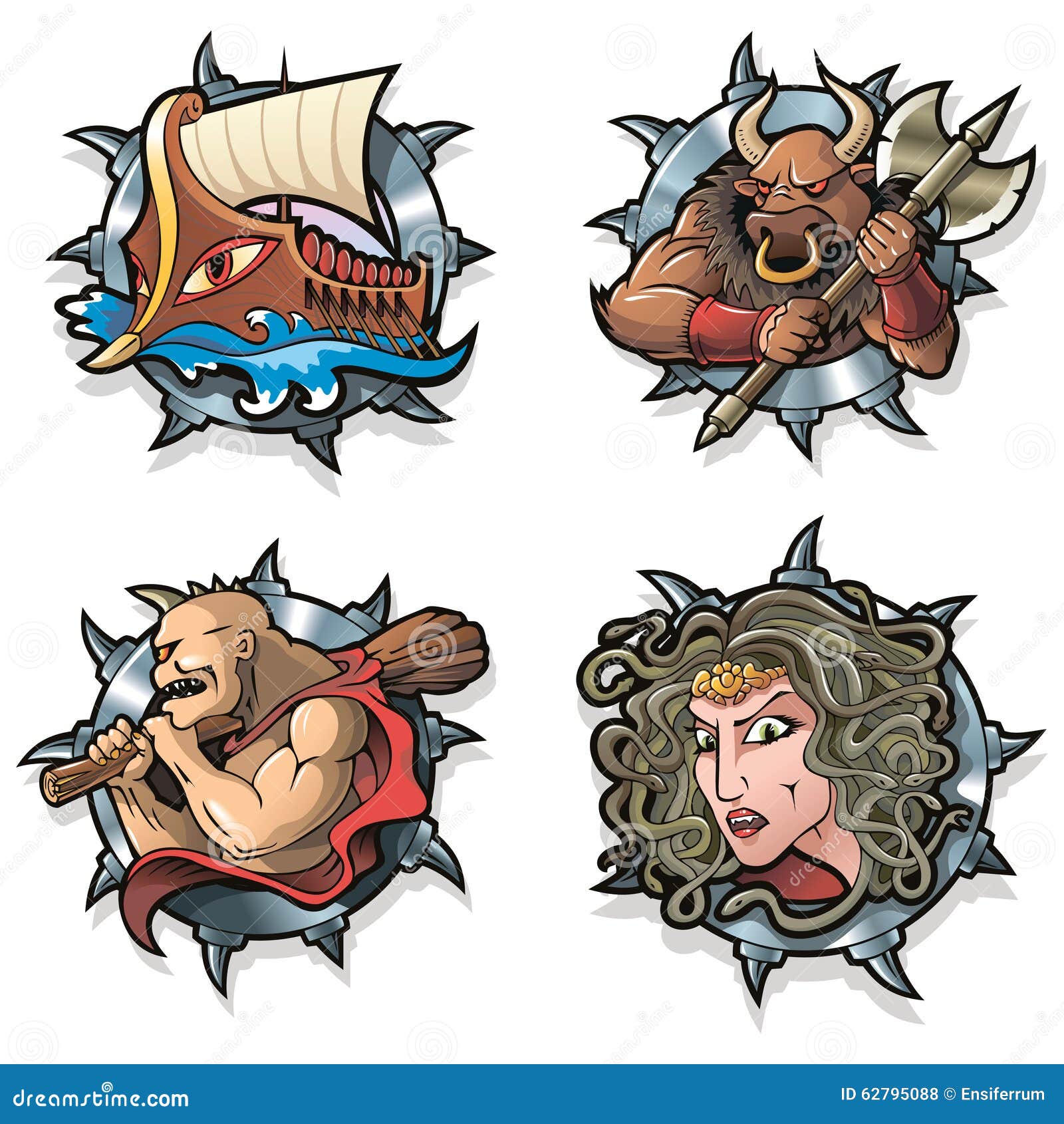 Mitos gregos ilustração do vetor. Ilustração de luta - 62795088