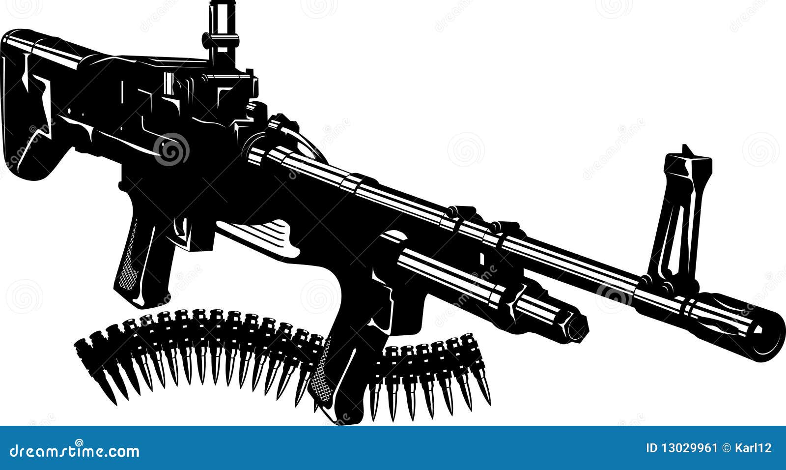 Mitragliatrice illustrazione vettoriale. Illustrazione di automatico ...
