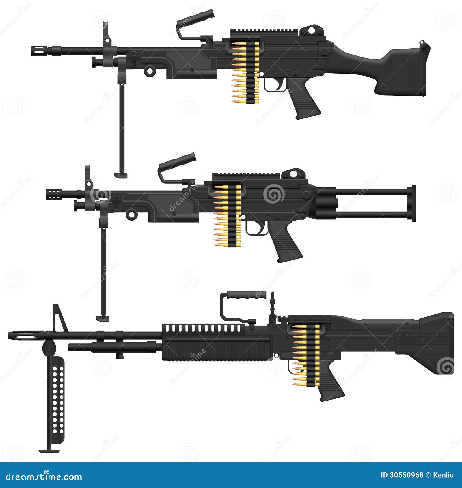 Mitragliatrice illustrazione vettoriale. Illustrazione di militare ...
