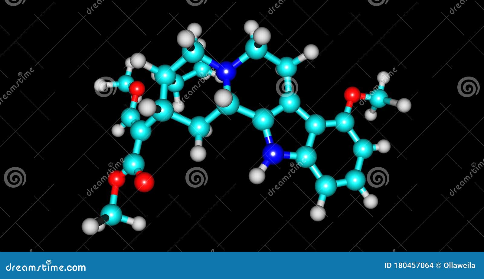 Mitragynine Molecular Structure Isolated on Black Stock Illustration ...