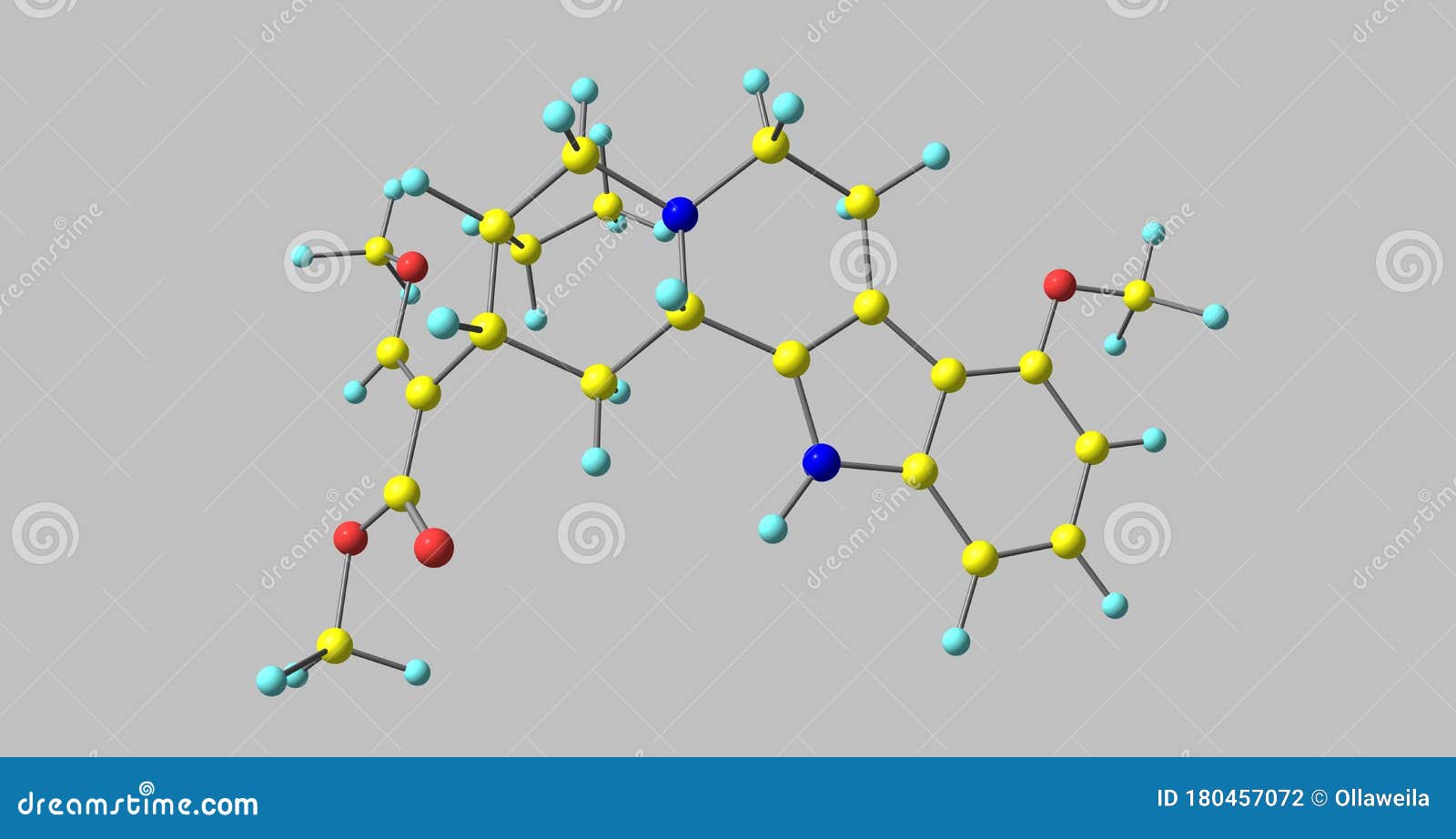 Mitragynine Molecular Structure Isolated on Grey Stock Illustration ...