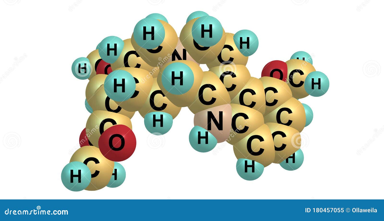 Mitragynine Molecular Structure Isolated on White Stock Illustration ...