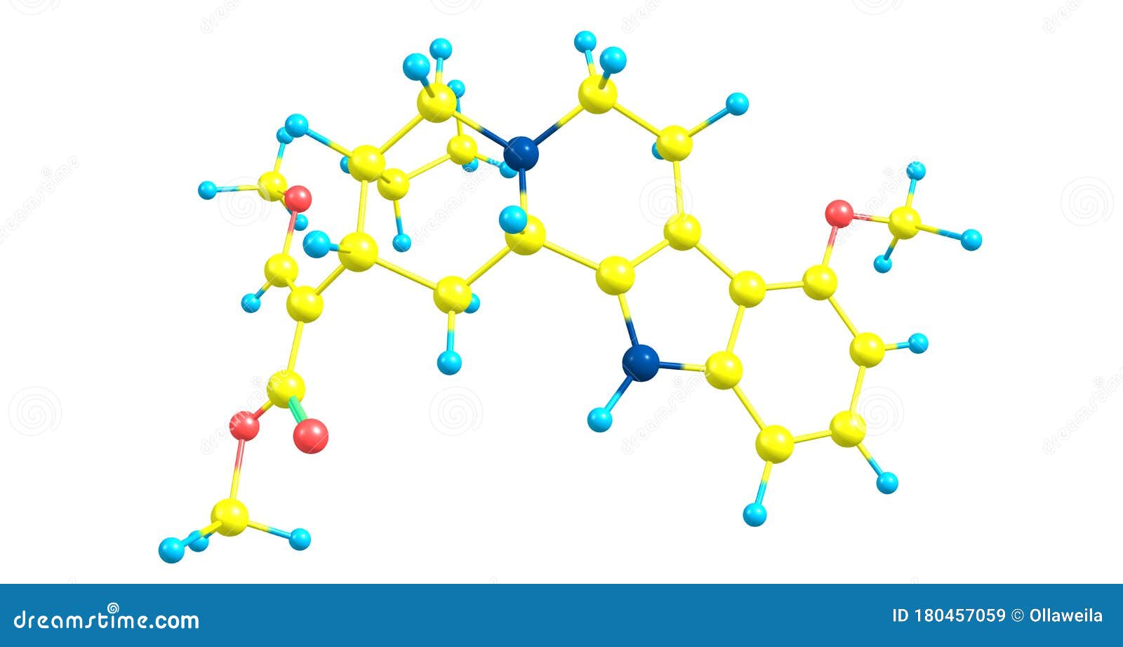 Mitragynine Molecular Structure Isolated on White Stock Illustration ...