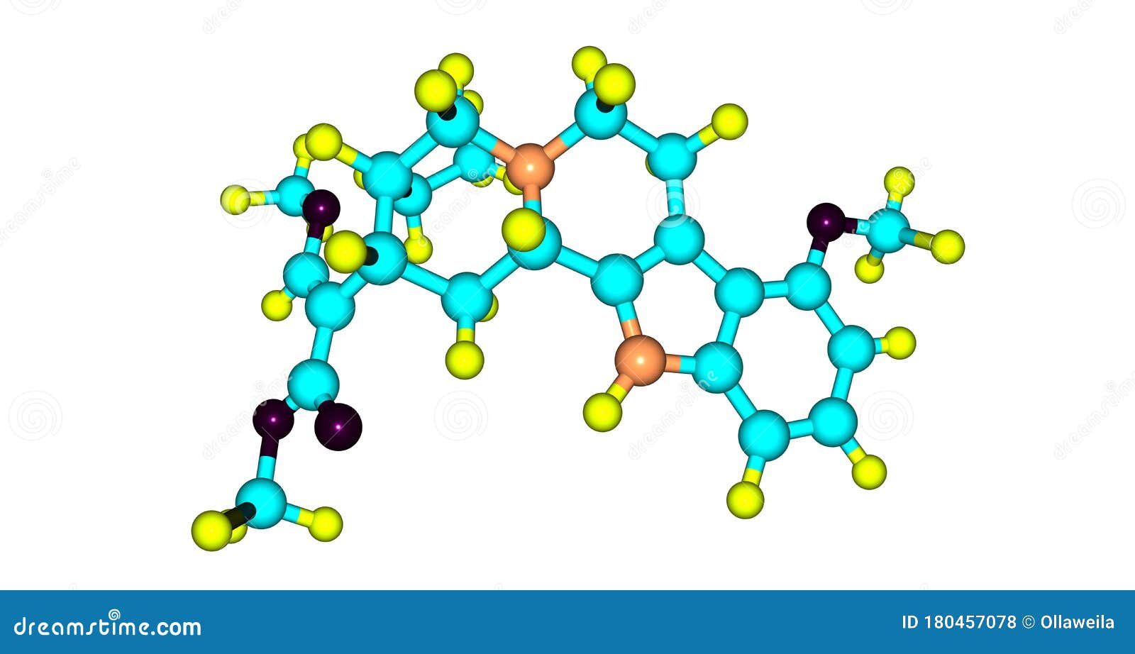 Mitragynine Molecular Structure Isolated on White Stock Illustration ...