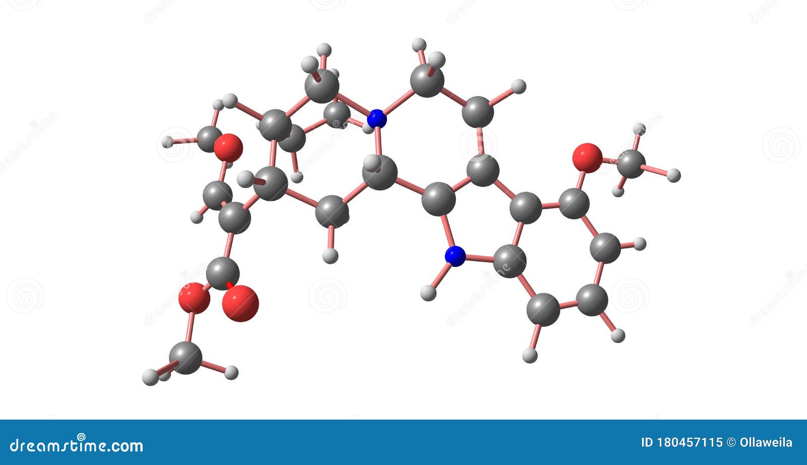 Mitragynine Molecular Structure Isolated on White Stock Illustration ...