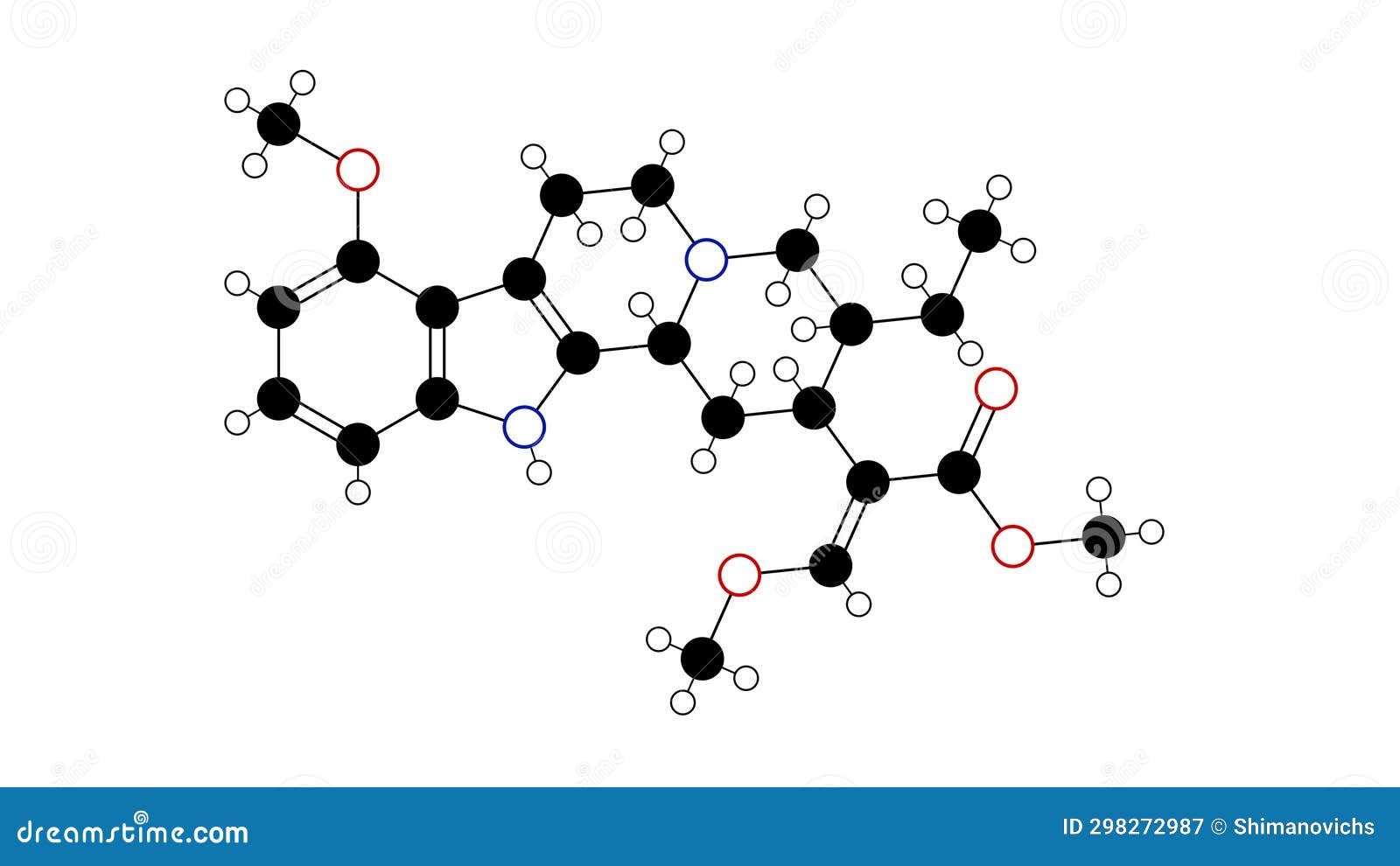 Mitragynine Molecular Structure 3d, Flat Model, Indole-based Alkaloid ...