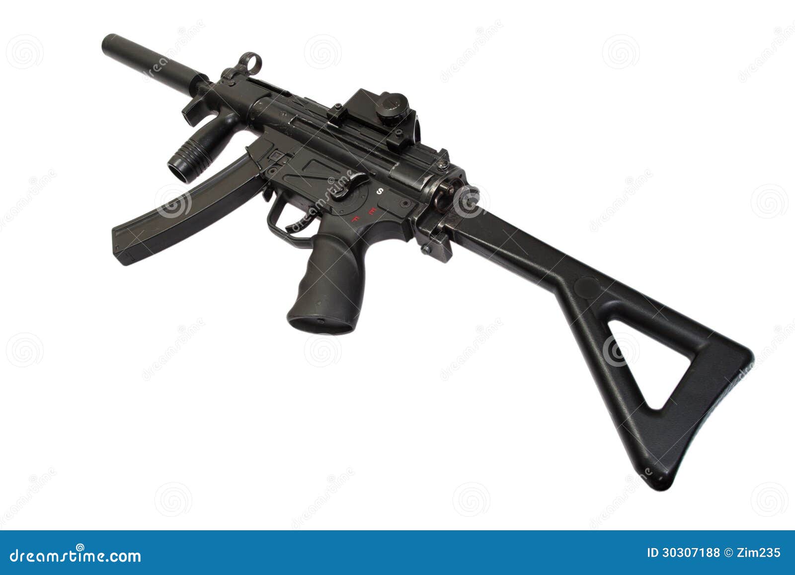 Mitraillette Avec Le Silencieux Photo stock - Image du allemand, tuer ...