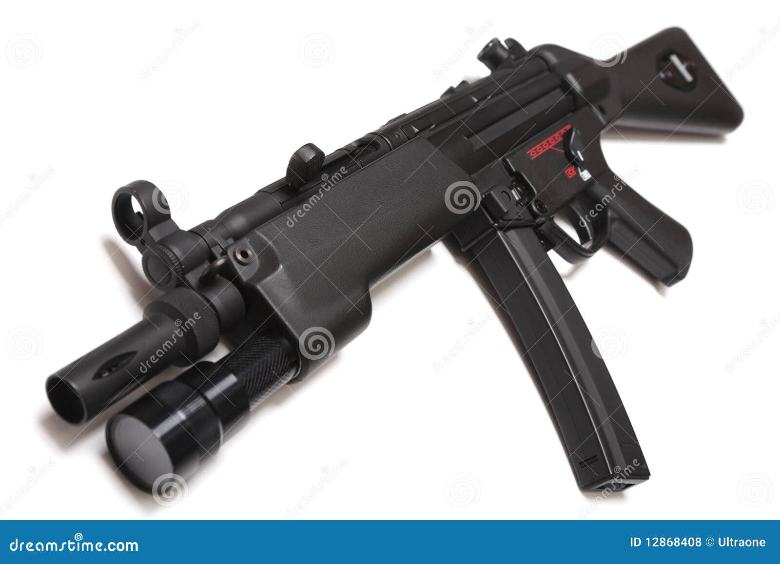 Mitraillette moderne photo stock. Image du coup, arme - 12868408