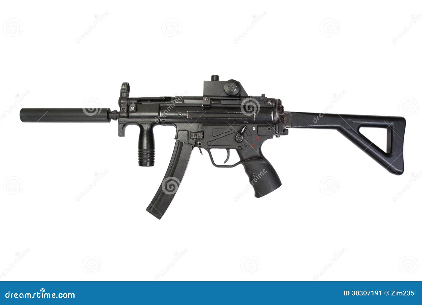Mitraillette MP5 Avec Le Silencieux Image stock - Image du tuer, vieux ...