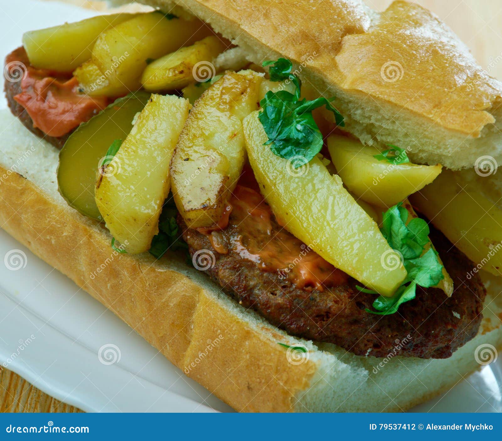 Mitraillette stock photo. Image of fried, lunch, toast - 79537412
