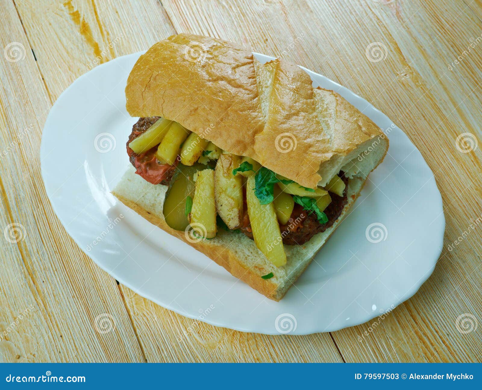 Mitraillette stock image. Image of burger, meal, canape - 79597503
