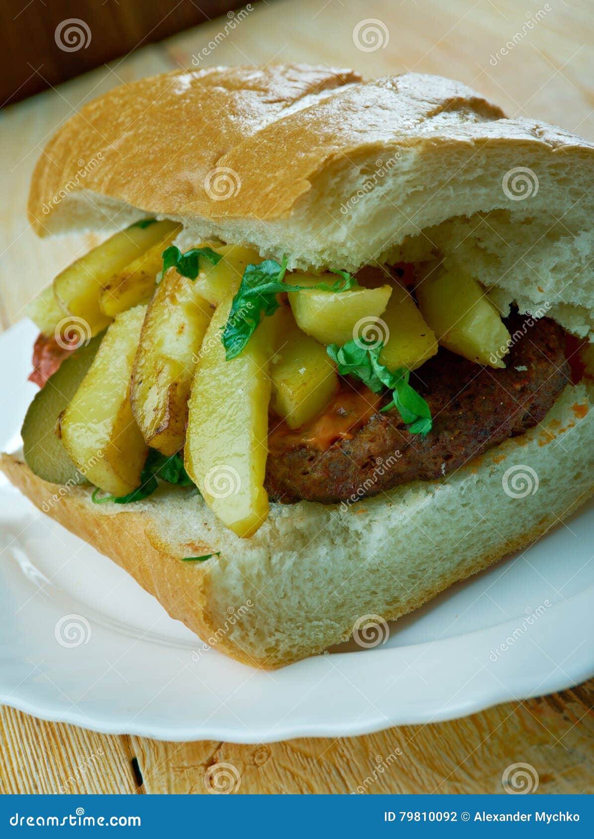 Mitraillette stock photo. Image of bread, garnish, lunch - 79810092