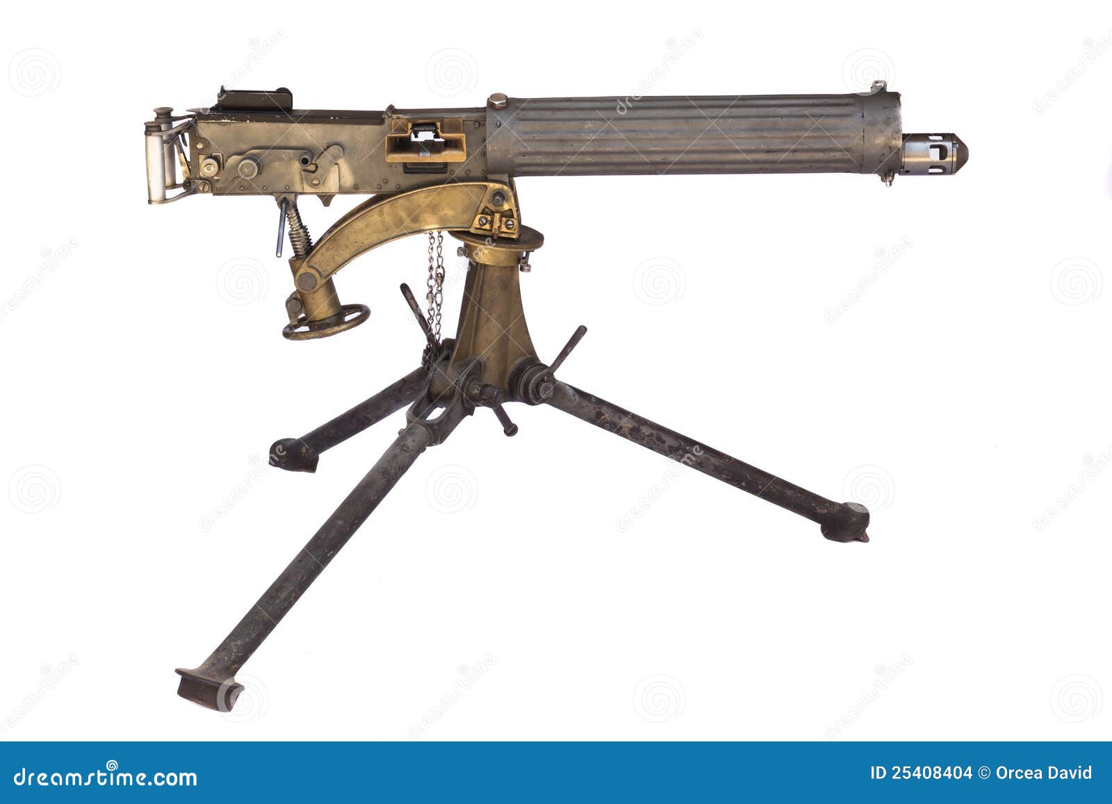 Mitrailleuse de WWII photo stock. Image du noir, militaire - 25408404