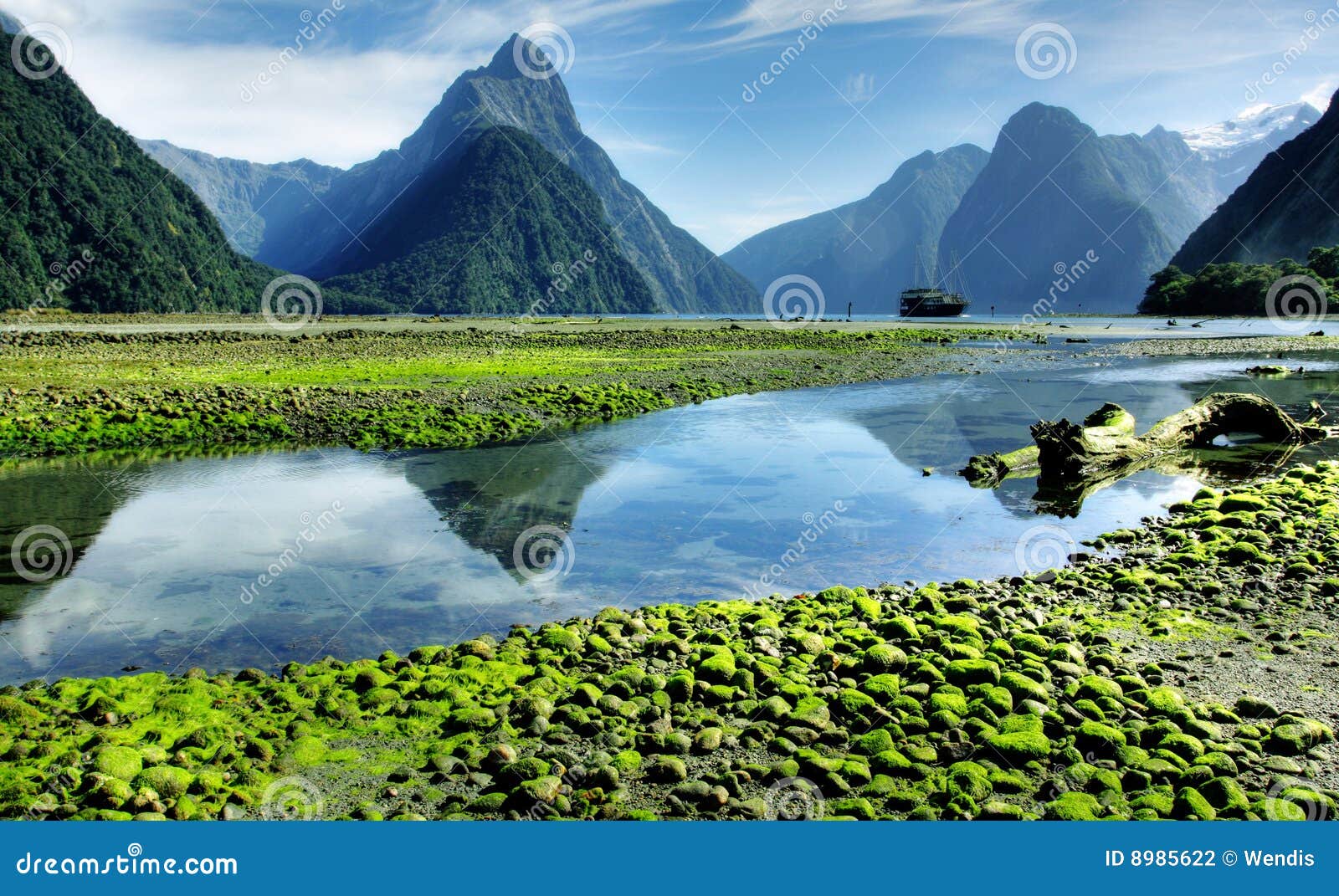 Mitre Peak, Milford Sound stock photo. Image of mountain - 8985622
