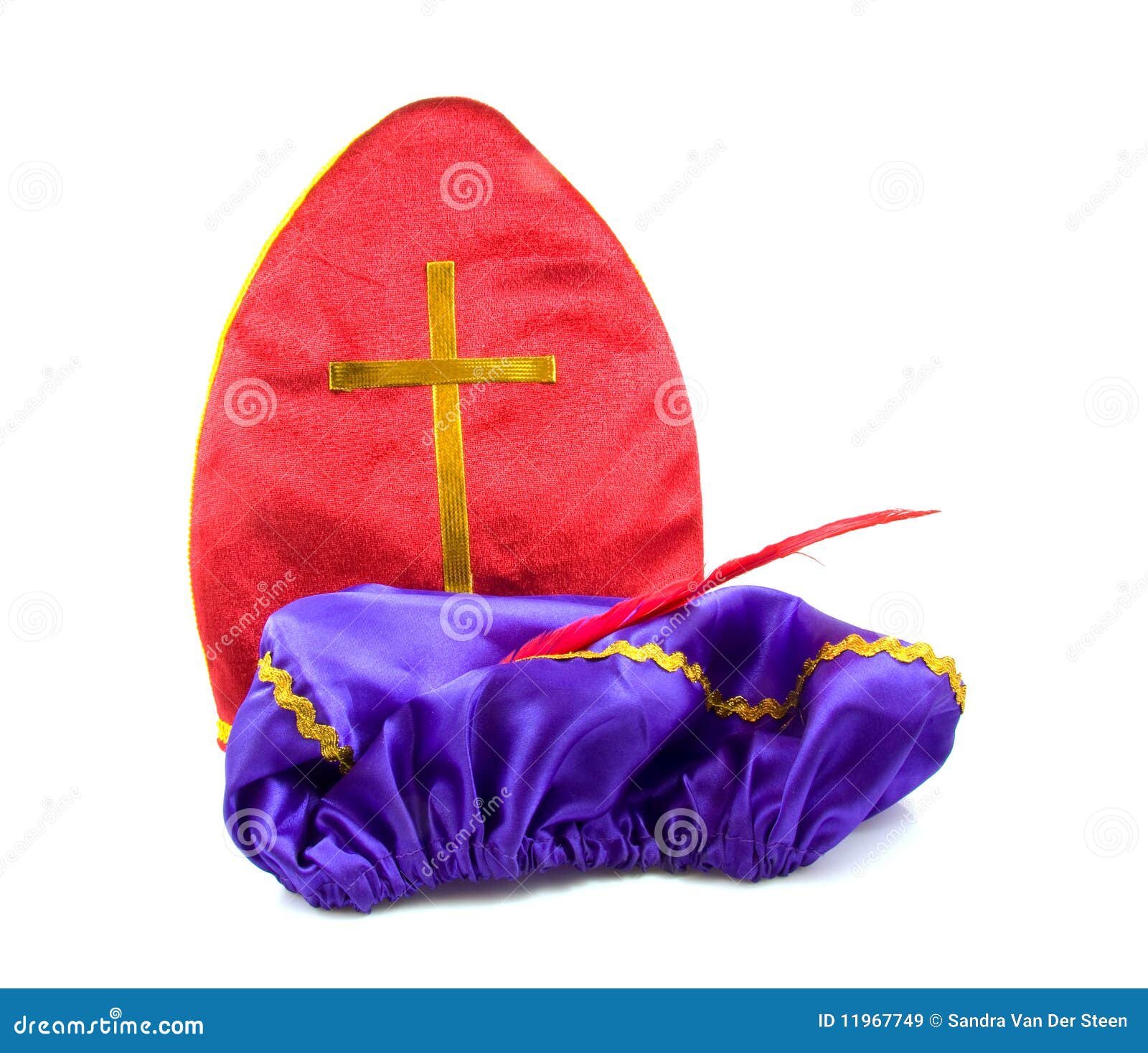 Mitre of Sinterklaas and Hat of Black Pete Stock Image - Image of ...