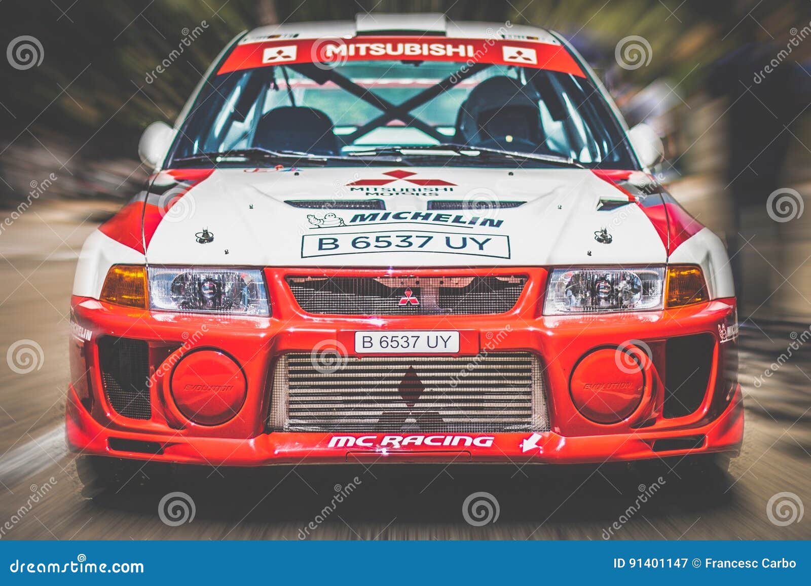 Mitsubishi evo rally editorial photography. Image of front - 91401147