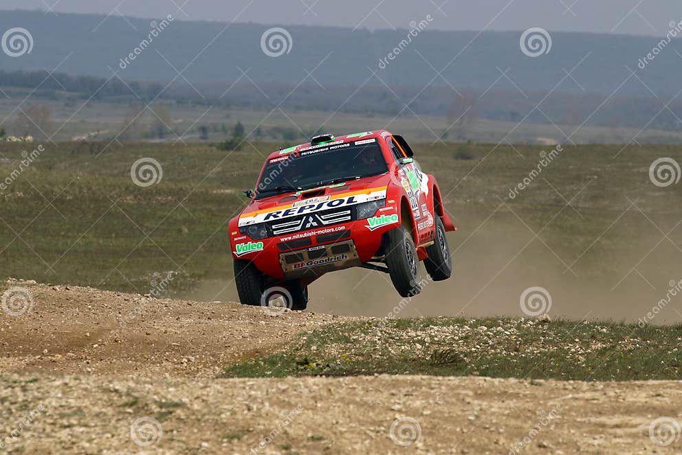 Mitsubishi jumping editorial image. Image of driving, hard - 4936080
