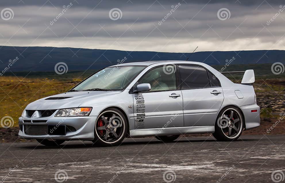 Mitsubishi Lancer EVO editorial photography. Image of colour - 42788627