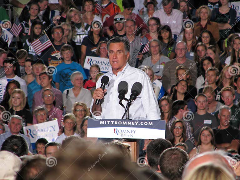 Mitt Romney Rally editorial stock image. Image of posters - 26776614