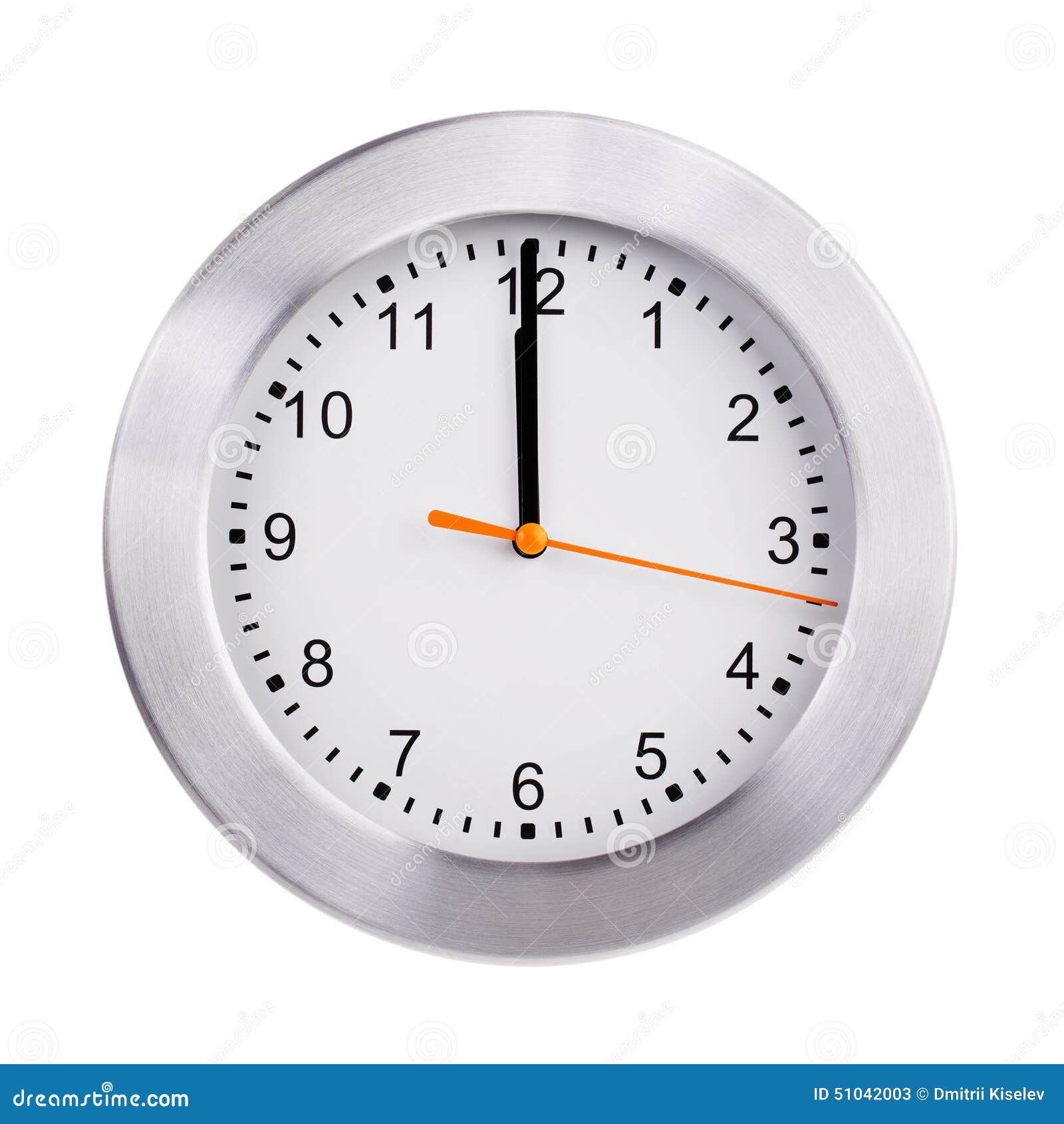 Mittag Auf Der Skala Der Runden Uhr Stockbild - Bild von borduhr ...