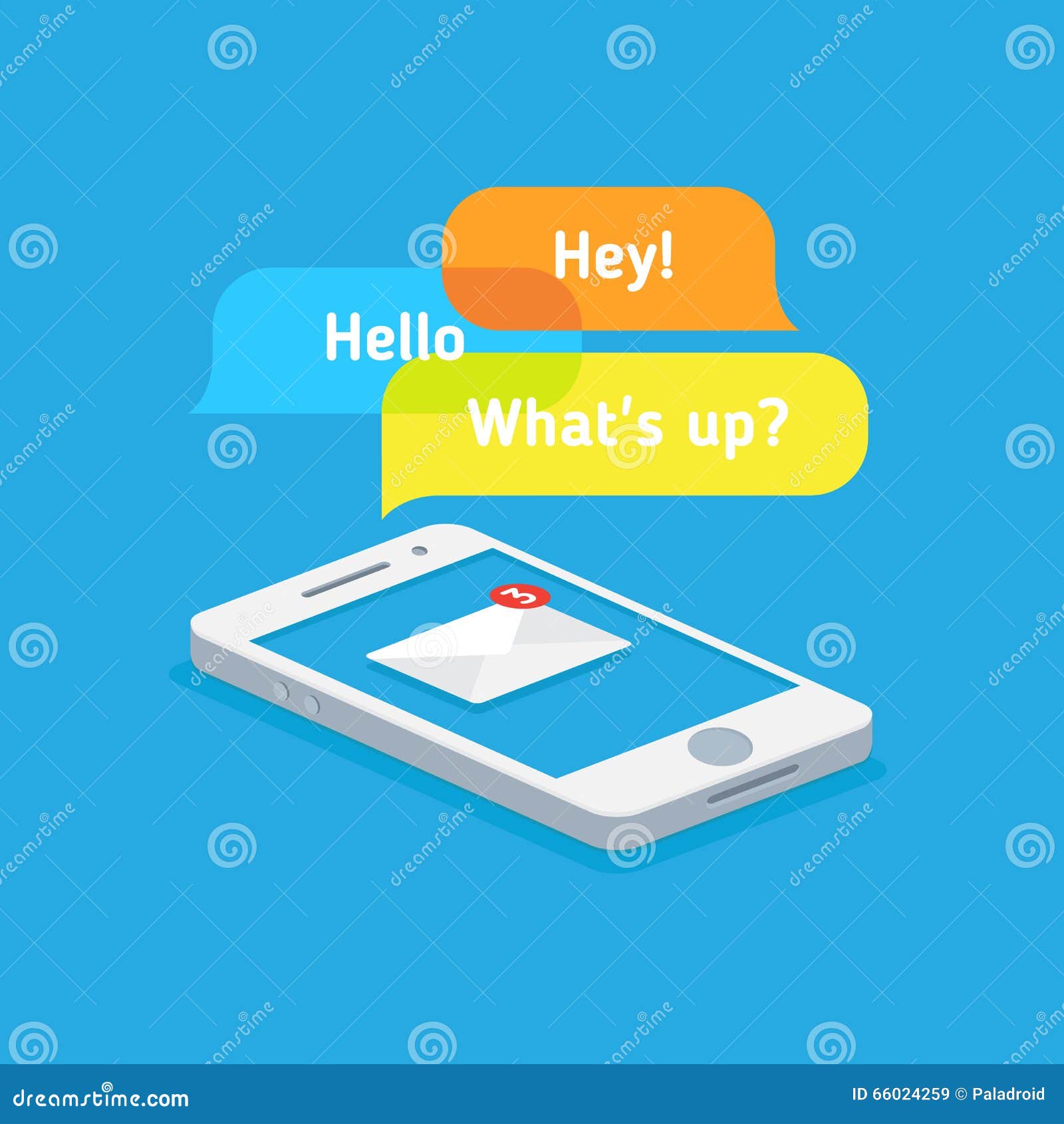 Mitteilungen an Ihrem Telefon Vektor Abbildung - Illustration von ...