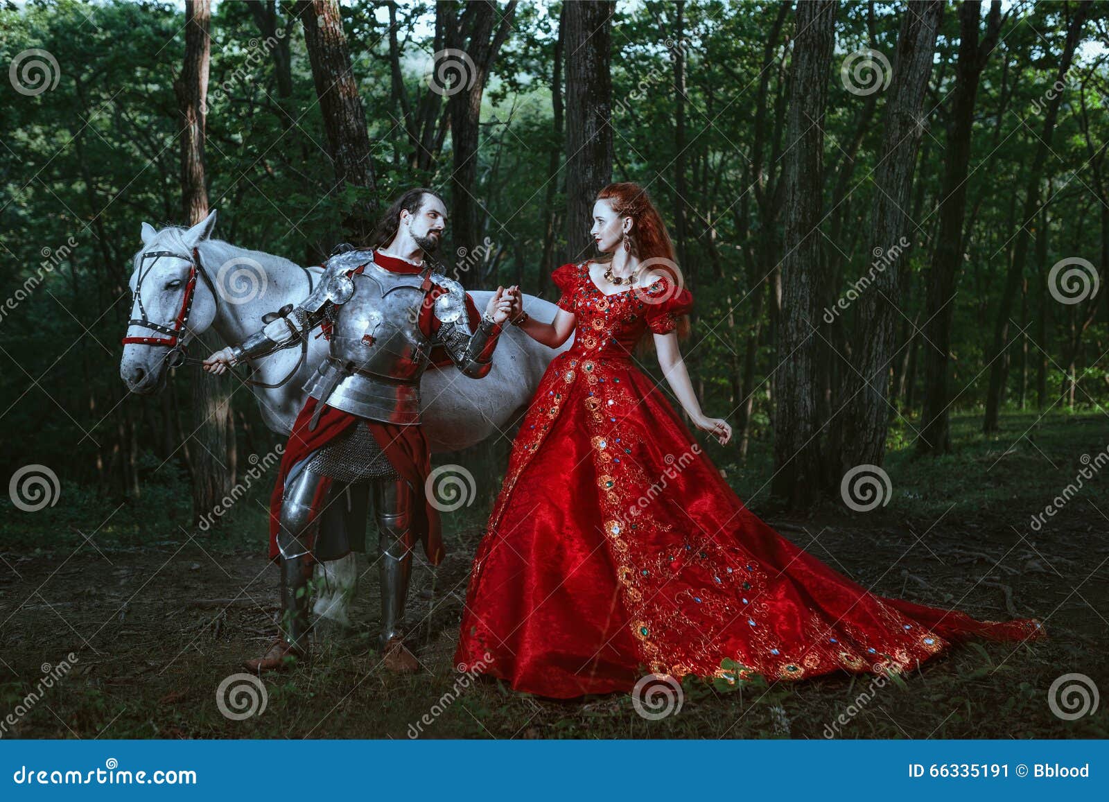 Mittelalterlicher Ritter Mit Dame Stockbild - Bild von roman, frau ...