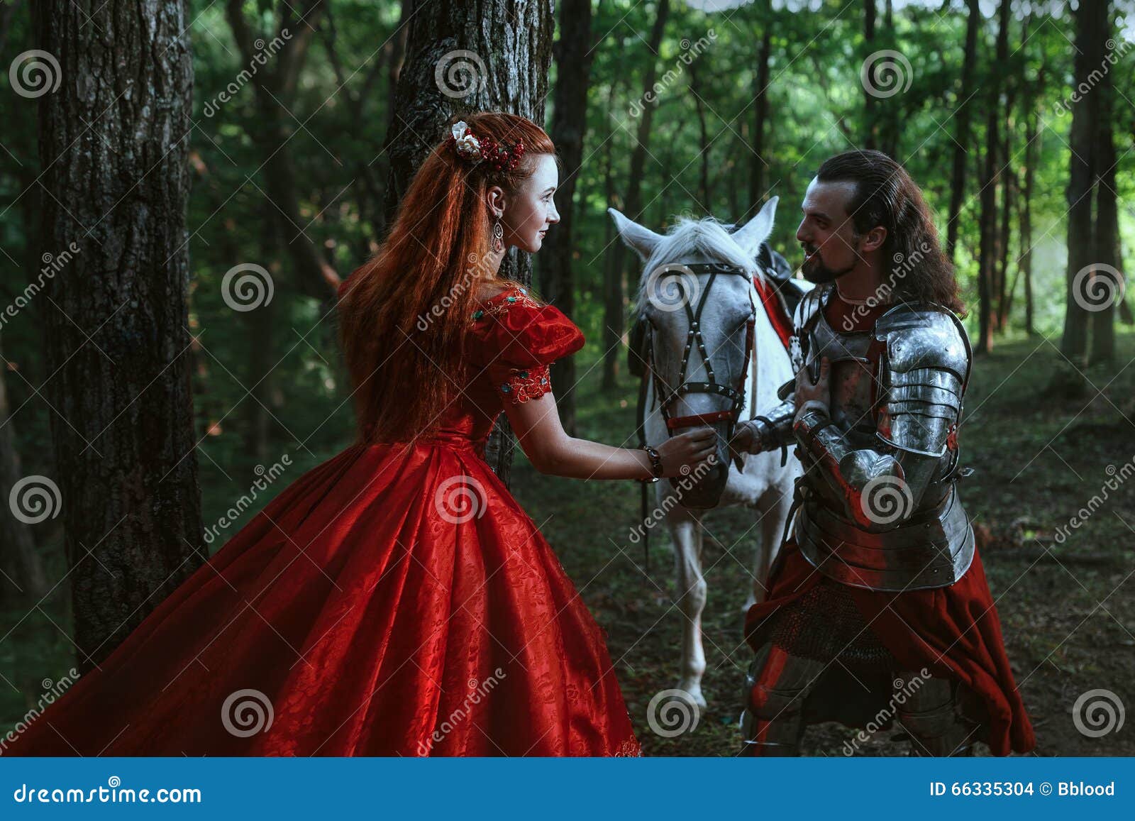 Mittelalterlicher Ritter Mit Dame Stockfoto - Bild von dame, roman ...