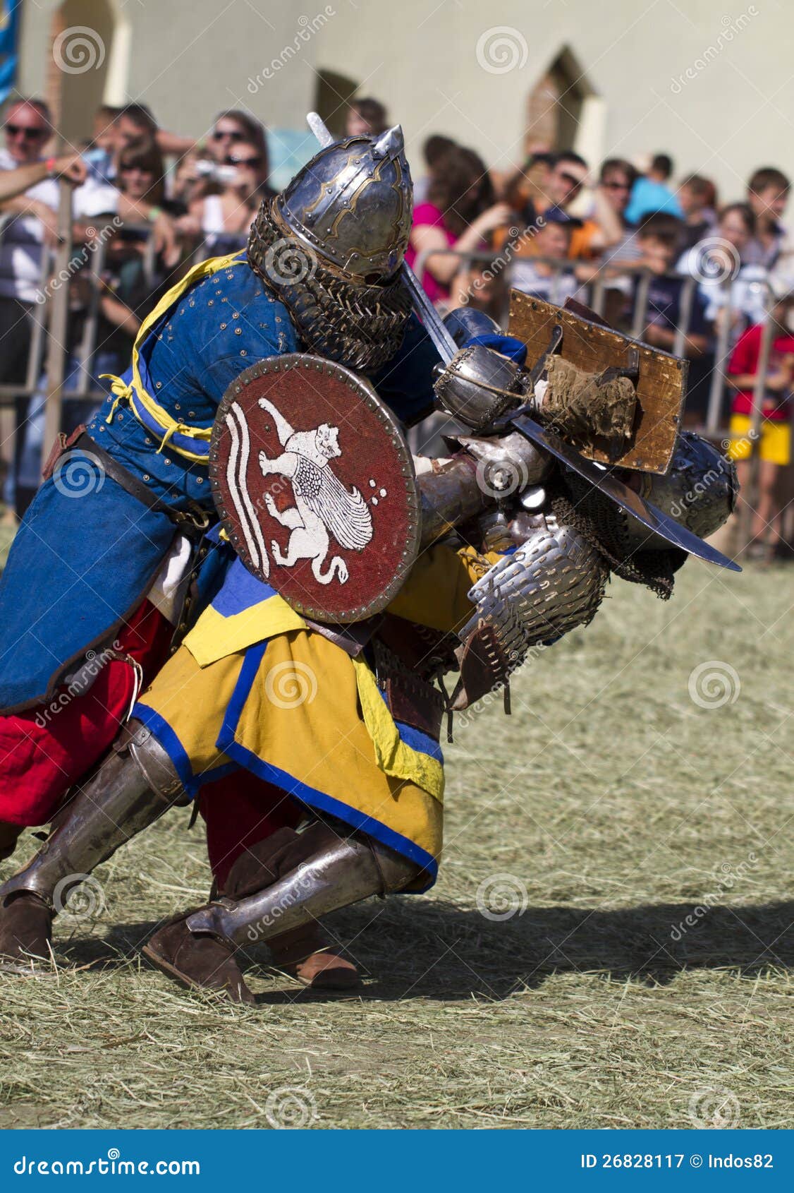 Mittelalterlicher Ritterkampf Stockbild - Bild von schwer, handschuh ...