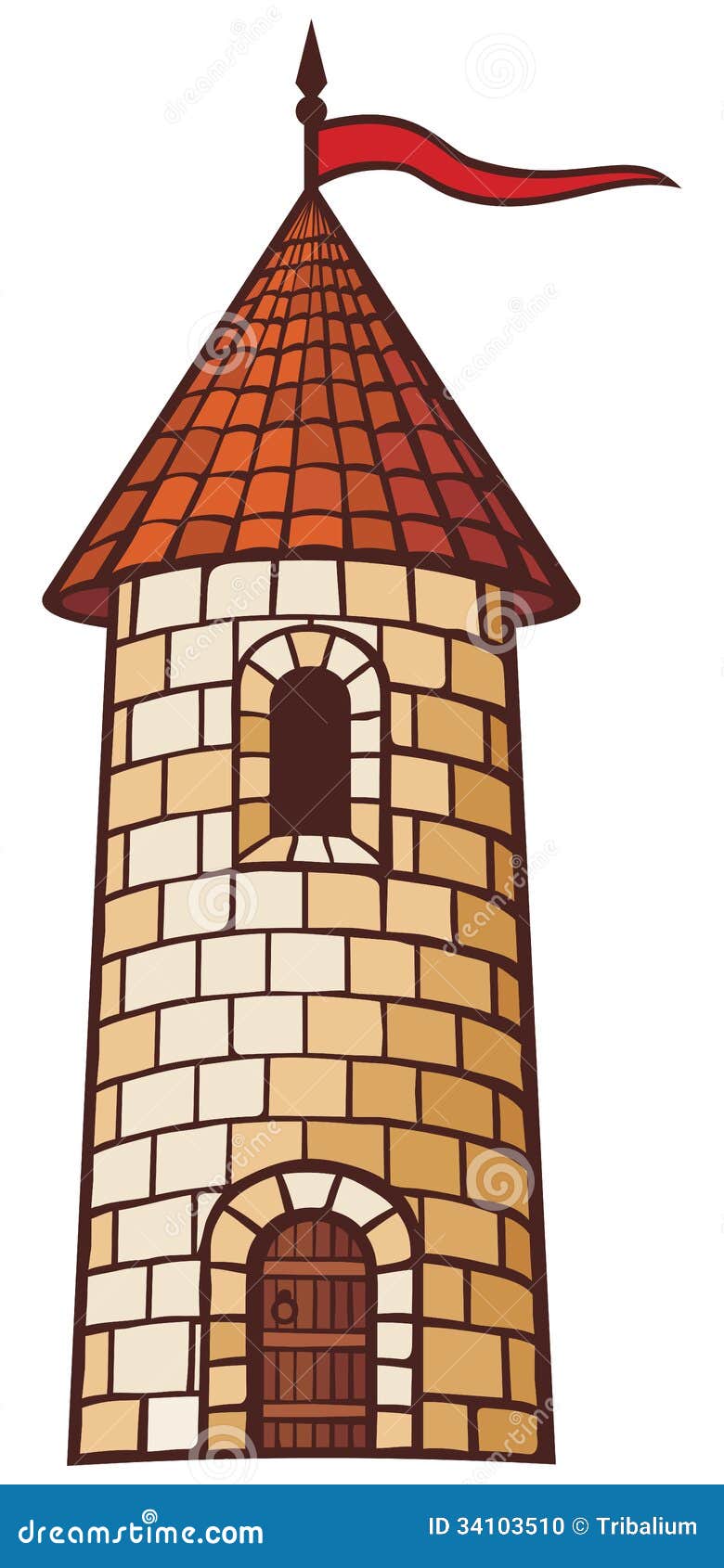 Mittelalterlicher Turm vektor abbildung. Illustration von mystiker ...