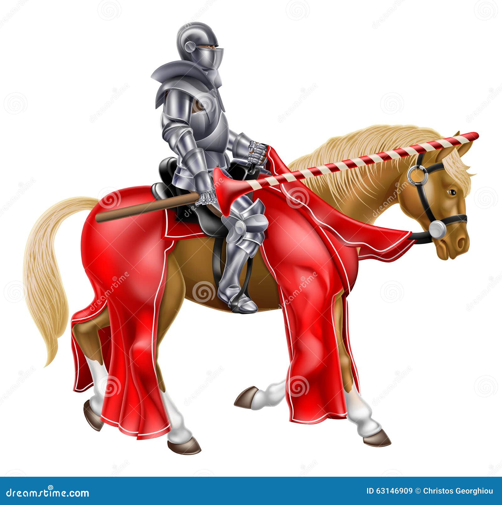 Mittelalterlicher Turnier-Ritter Auf Pferd Vektor Abbildung ...