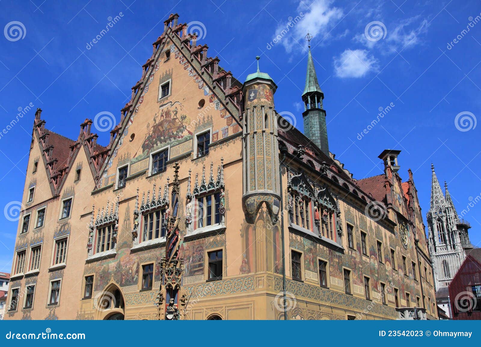 Mittelalterliches Rathaus Von Ulm Stockbild - Bild von deutschland ...