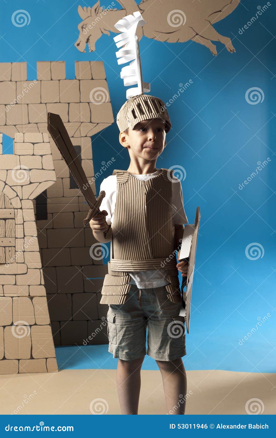 Mittelalterliches Ritterkind Stockfoto - Bild von kavalier, drache ...